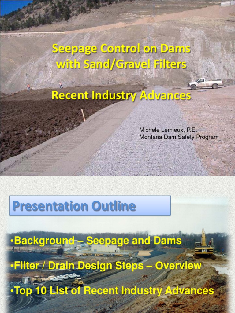 Seepage Control at Dams | PDF | Soil Mechanics | Drainage
