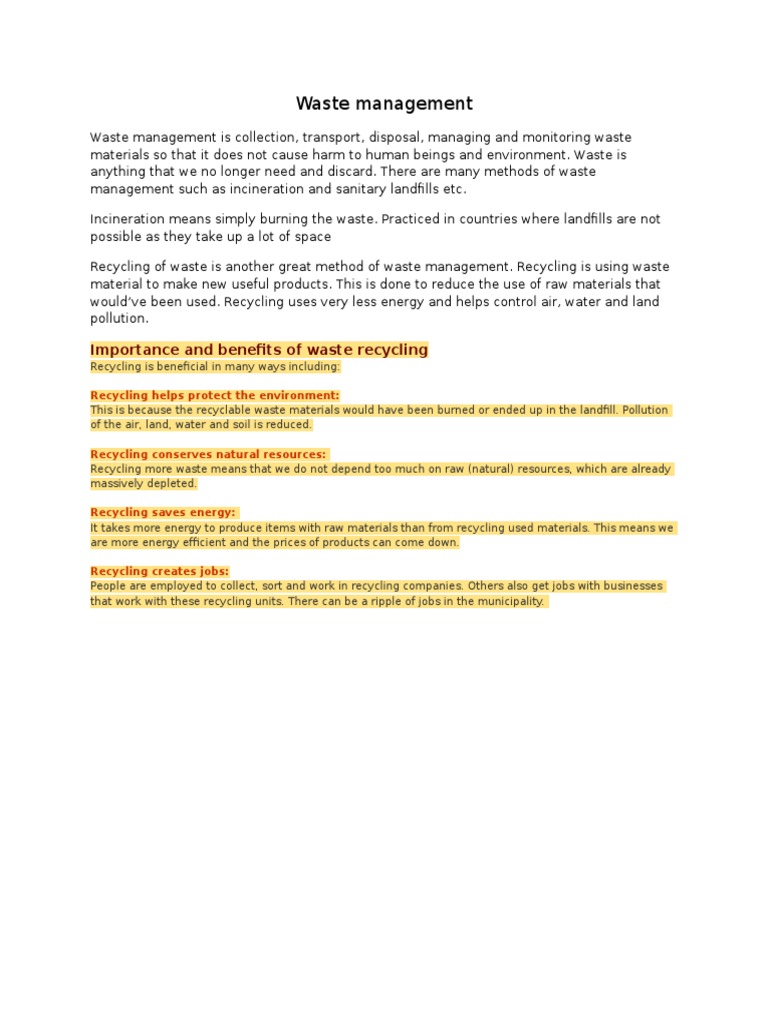 An Overview of Waste Management Methods Focusing on the Environmental ...