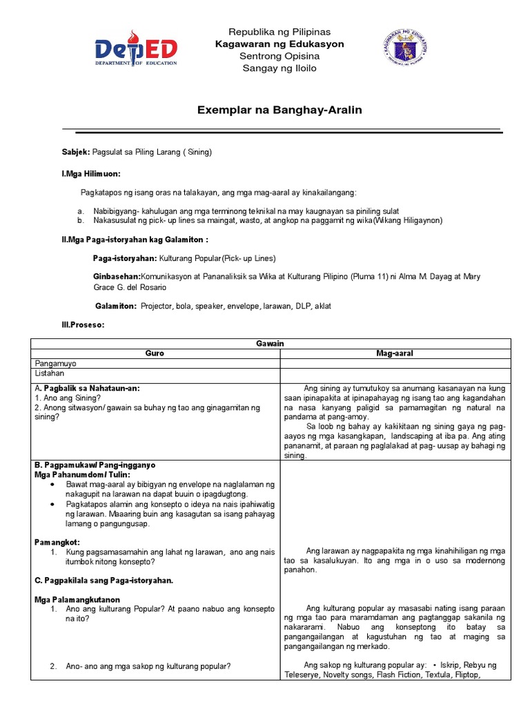 Lesson Plan Hiligaynon | PDF