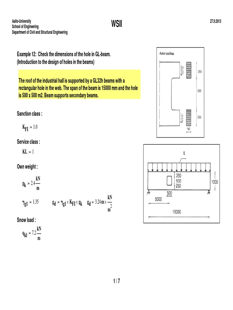GL-Beam Hole Design and Analysis | PDF | Bending | Mechanical Engineering