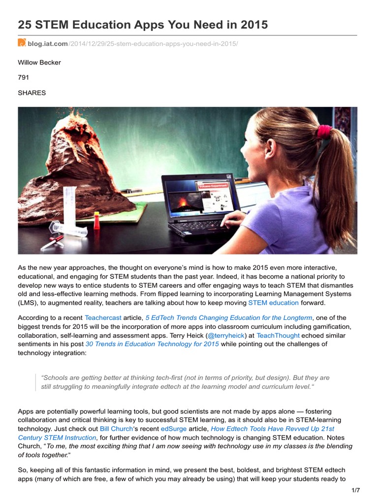 25 STEM Education Apps You Need in 2015 | PDF | Educational Technology ...