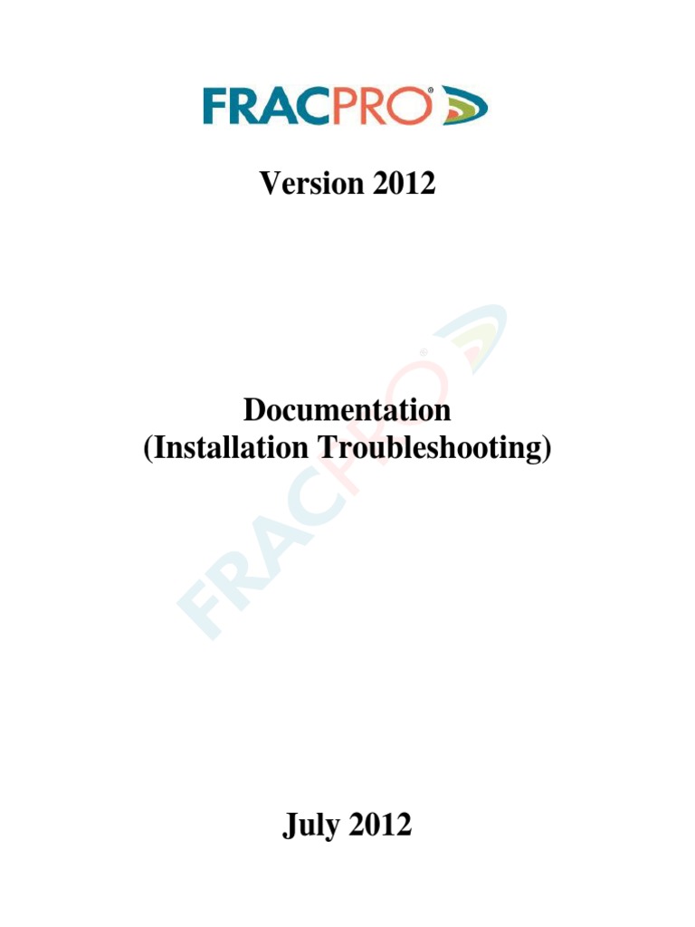 Installation Troubleshooting Fracpro 2012 | PDF | Windows Vista ...