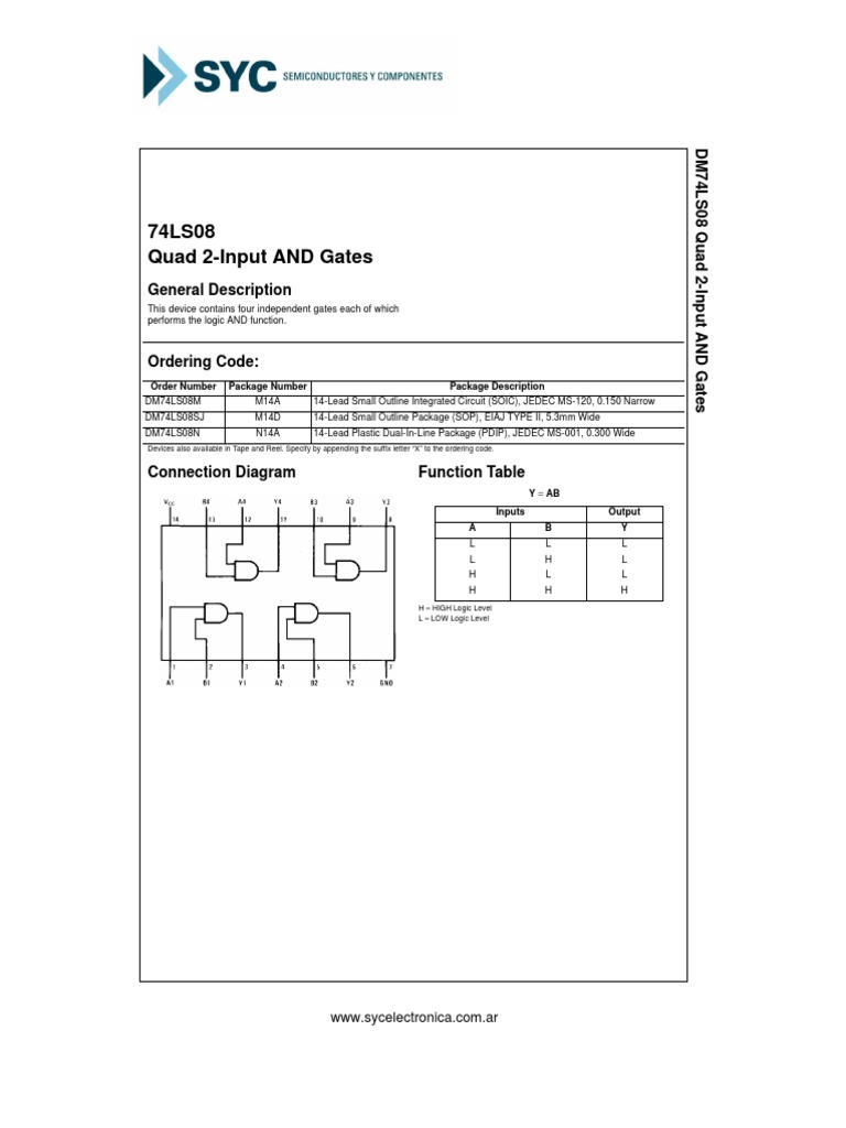 74LS08 | PDF | Electrical Components | Manufactured Goods