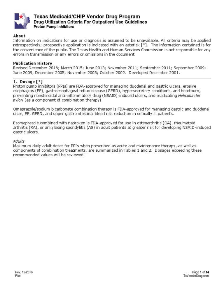PPI Overview | PDF | Gastroesophageal Reflux Disease | Pharmacy