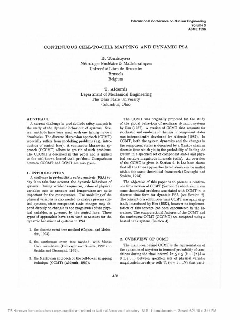 Continuous Cell-To-Cell Mapping and Dynamic Psa | PDF | Markov Chain | Monte Carlo Method