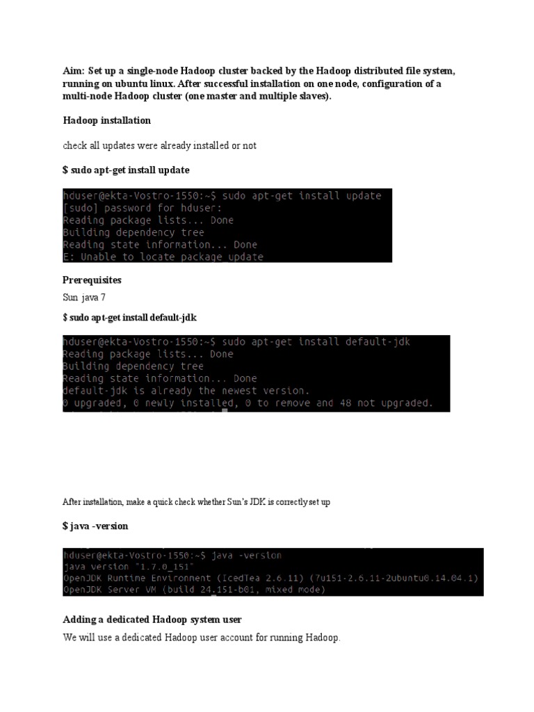 Single Node Hadoop Cluster | PDF | Apache Hadoop | Secure Shell