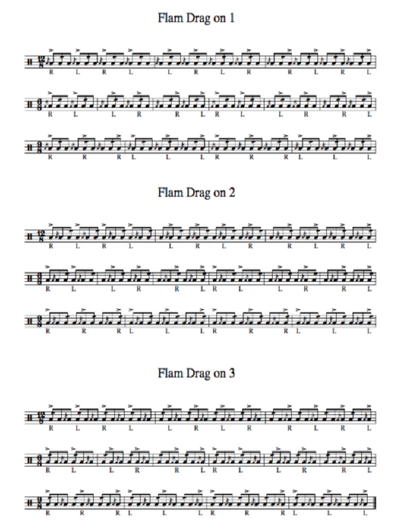Flam Drag: Grid | PDF | Drumming | Rhythm And Meter