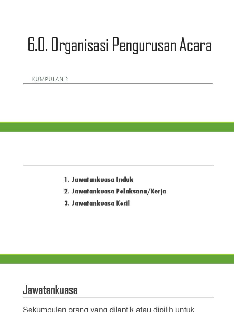 6.0 Organisasi Pengurusan Acara 25 Jun | PDF