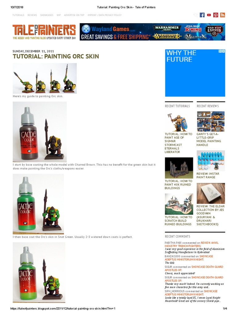 Tutorial - Painting Orc Skin - Tale of Painters | PDF | Leisure