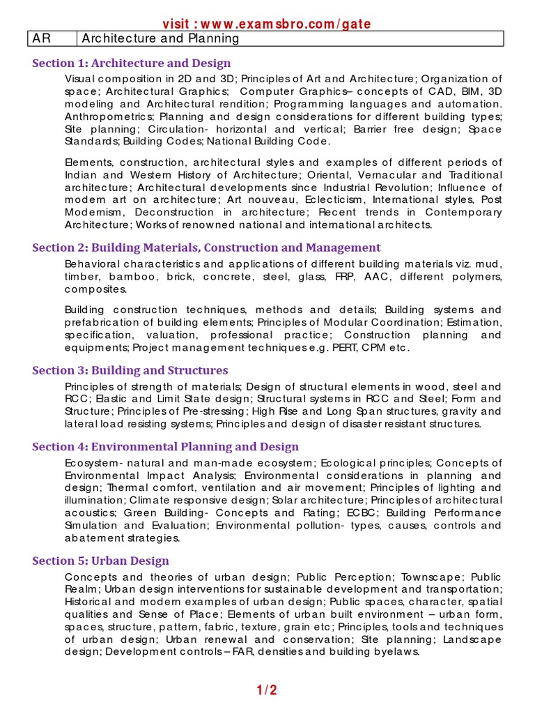 GATE Architecture & Planning | Download Free PDF | Urban Design | Transport
