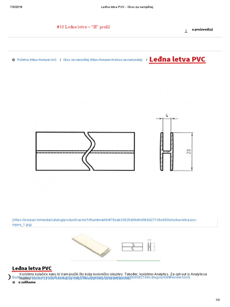 Leđna Letva PVC - Okov Za Namještaj 2 D | PDF