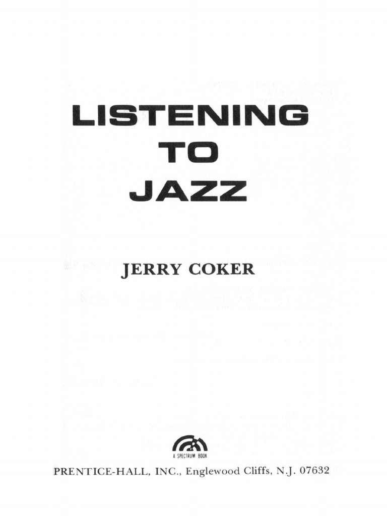 Jerry Coker Listening To Jazz | PDF