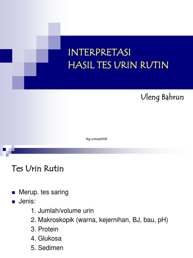 Interpretasi Tes Urin | PDF