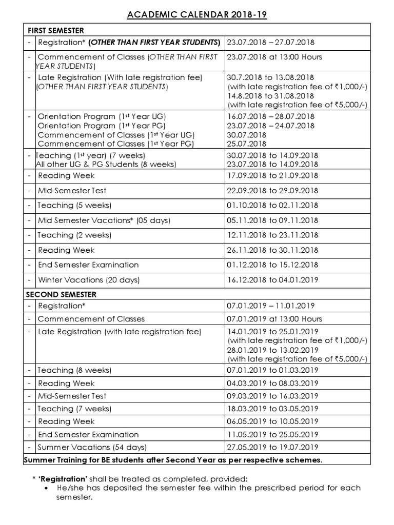 17 Academic Calendar (2018-19) | PDF | Academic Term | Behavior ...