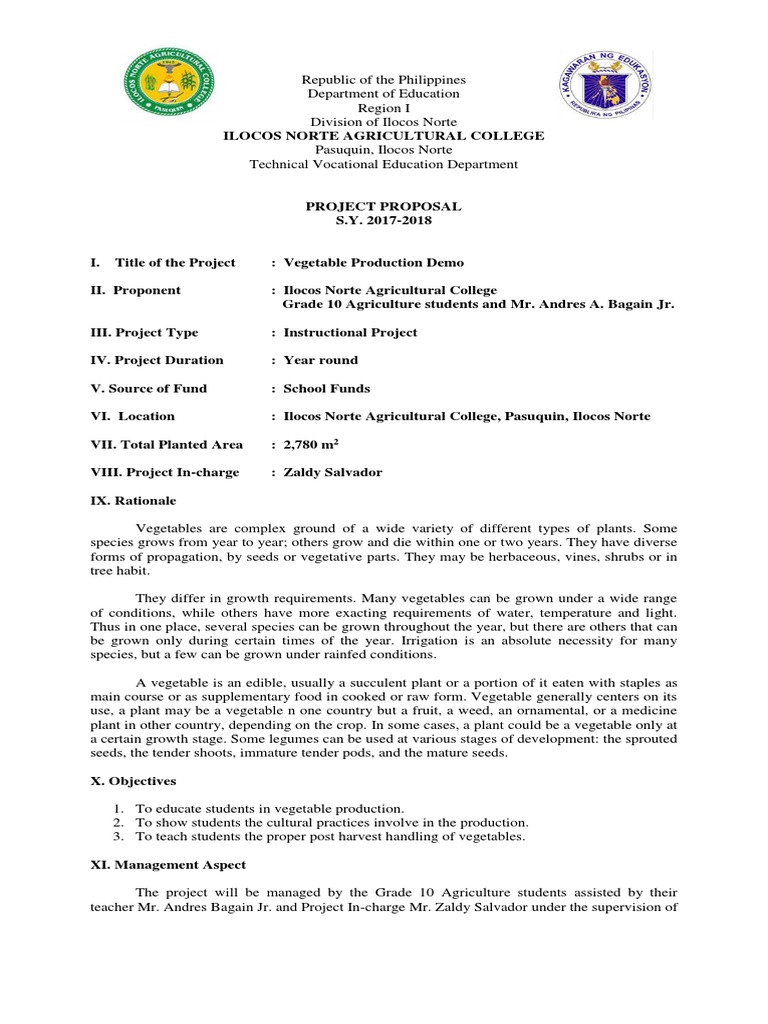 Vegetables Proposal | PDF | Vegetables | Plants