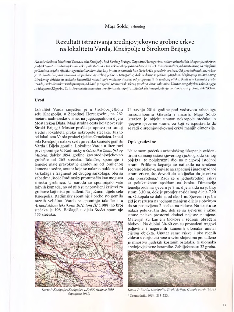 Soldo - Maja Rezultati Istrazivanja Srednjovjekovne Grobne Crkve Na ...