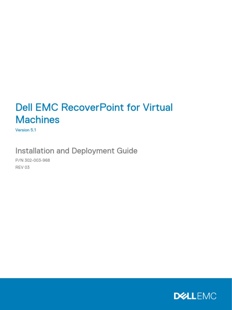 Docu85417 RecoverPoint For Virtual Machines 5.1 Installation and Deployment Guide | PDF ...