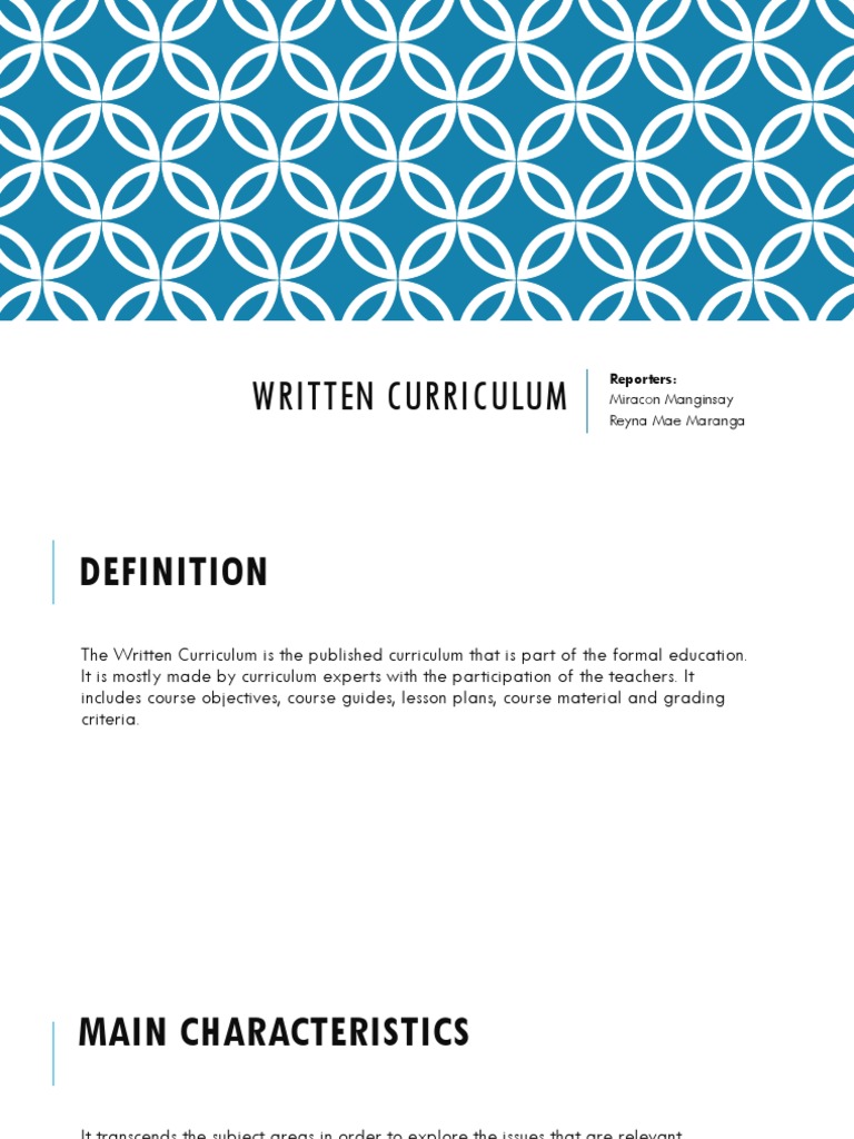 Written Curriculum | PDF