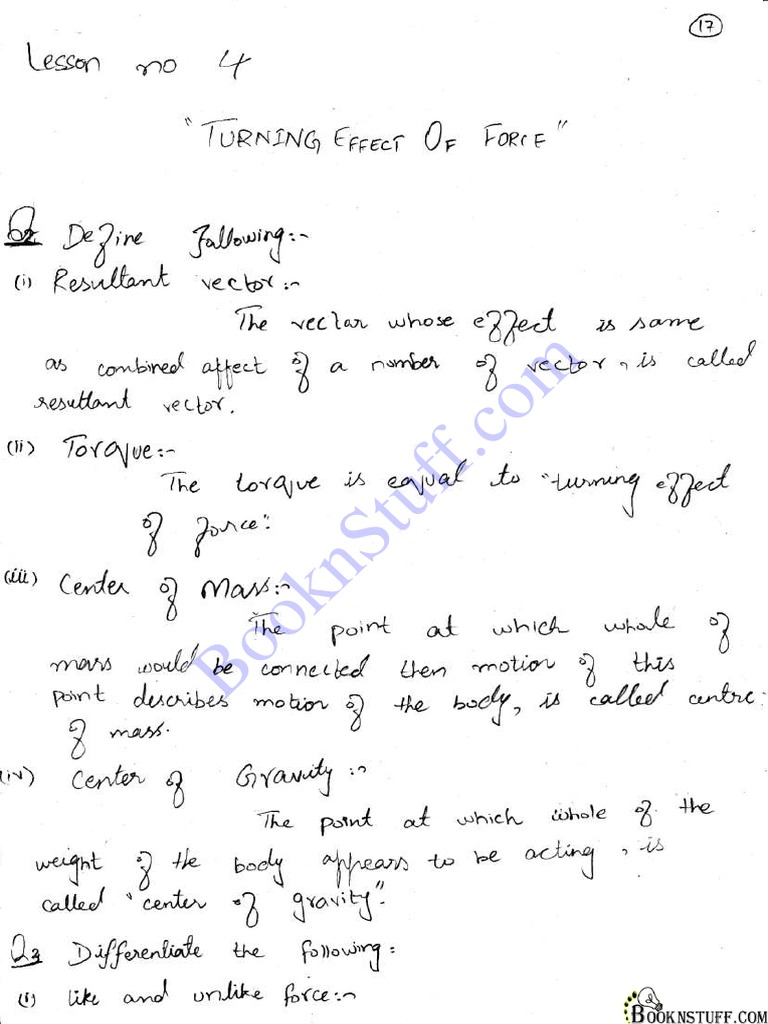 Matric Physics Notes 9th Class Chapter 4 Lahore Board Punjab Text Book ...