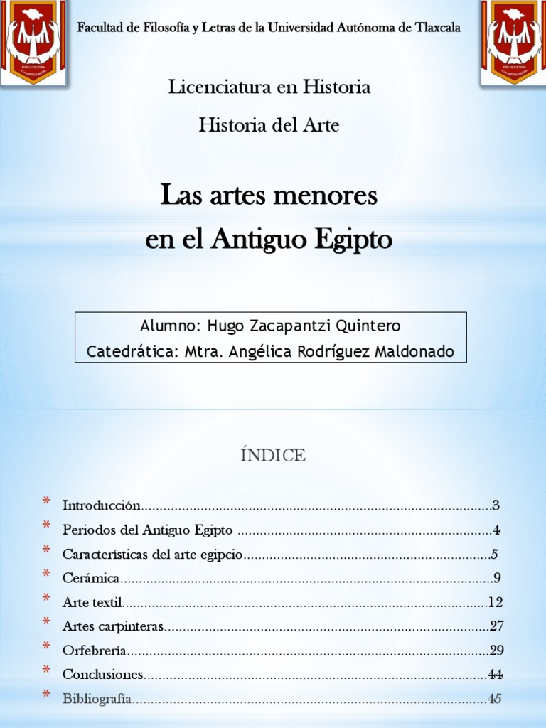 Las artes menores en el Antiguo Egipto: Cerámica, arte textil, artes ...