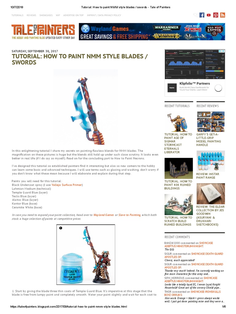 Tutorial - How To Paint NMM Style Blades - Swords - Tale of Painters ...
