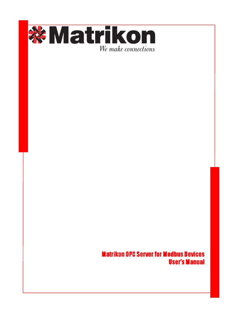 (Matrikon) OPC Server For Modbus Devices User's Ma (B-Ok - Xyz) | PDF ...
