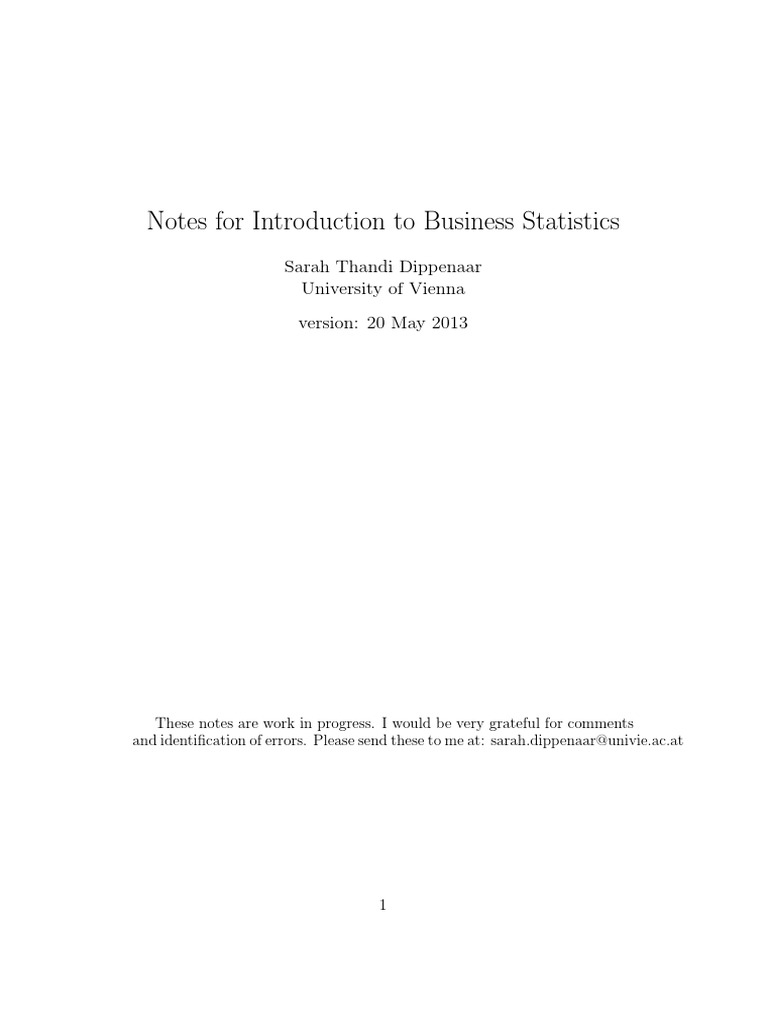 Business Statistics Intro Notes | PDF | Estimator | Statistics