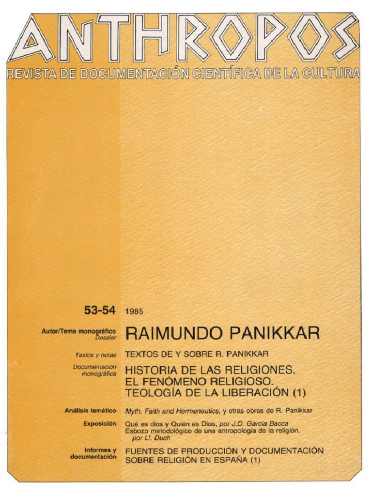 Raimundo Panikkar. Historia de Las Religiones - VV - Aa | PDF ...