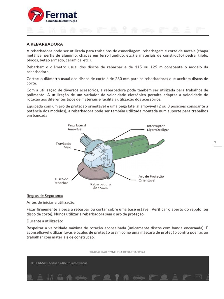 Utilizando uma rebarbadora de forma segura | PDF | Natureza