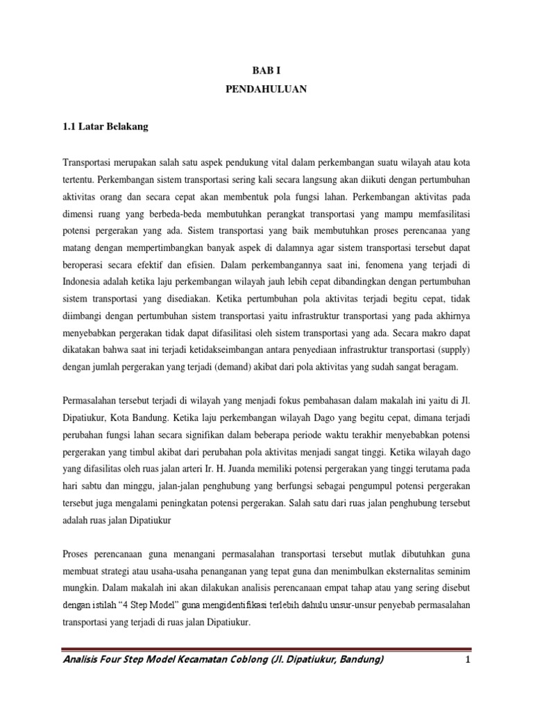 Analisis Four Step Model Transportasi | PDF