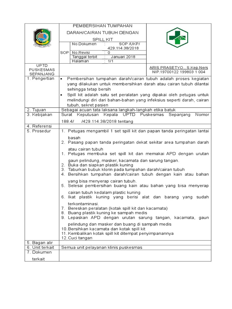 Prosedur Penggunaan Spill Kit B3 | PDF