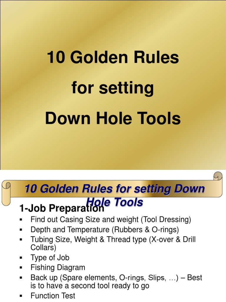 10 Rules for Setting Down Hole Tools | PDF | Casing (Borehole) | Nature