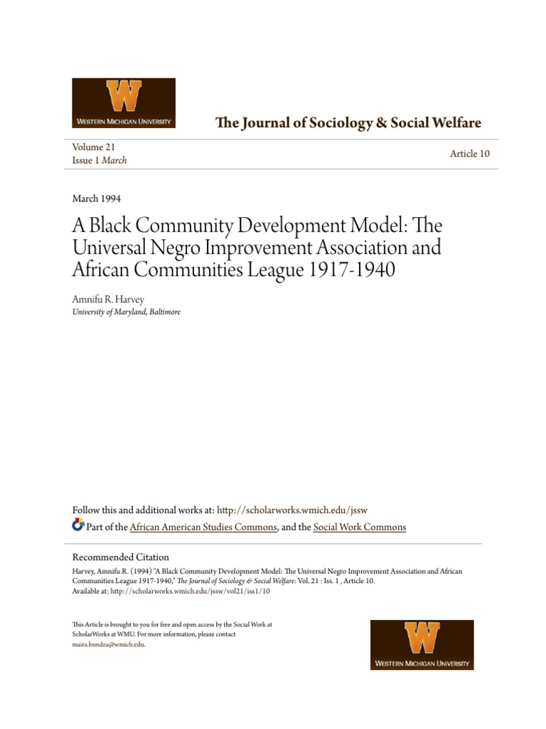 A Black Community Development Model - The Universal Negro Improvem ...