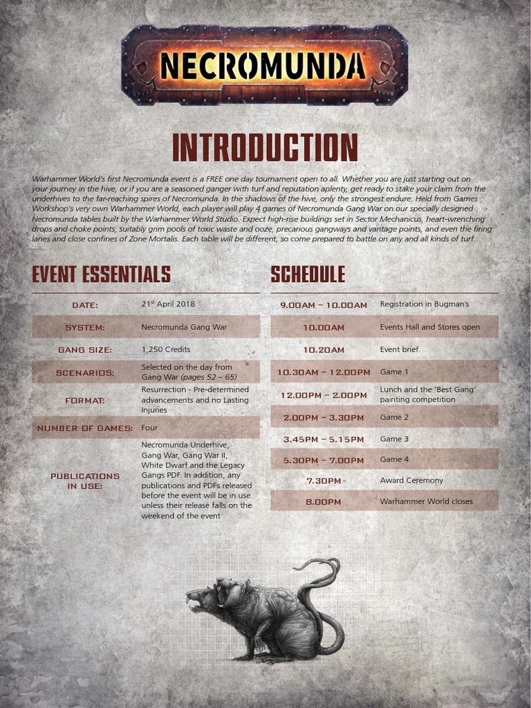Necromunda Gang War FREE Event | PDF | Leisure