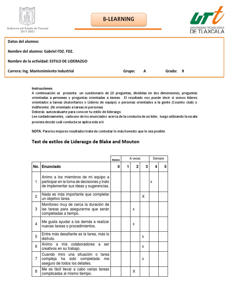 Actividad 9. Estilo de Liderazgo | PDF | Liderazgo | Toma de decisiones