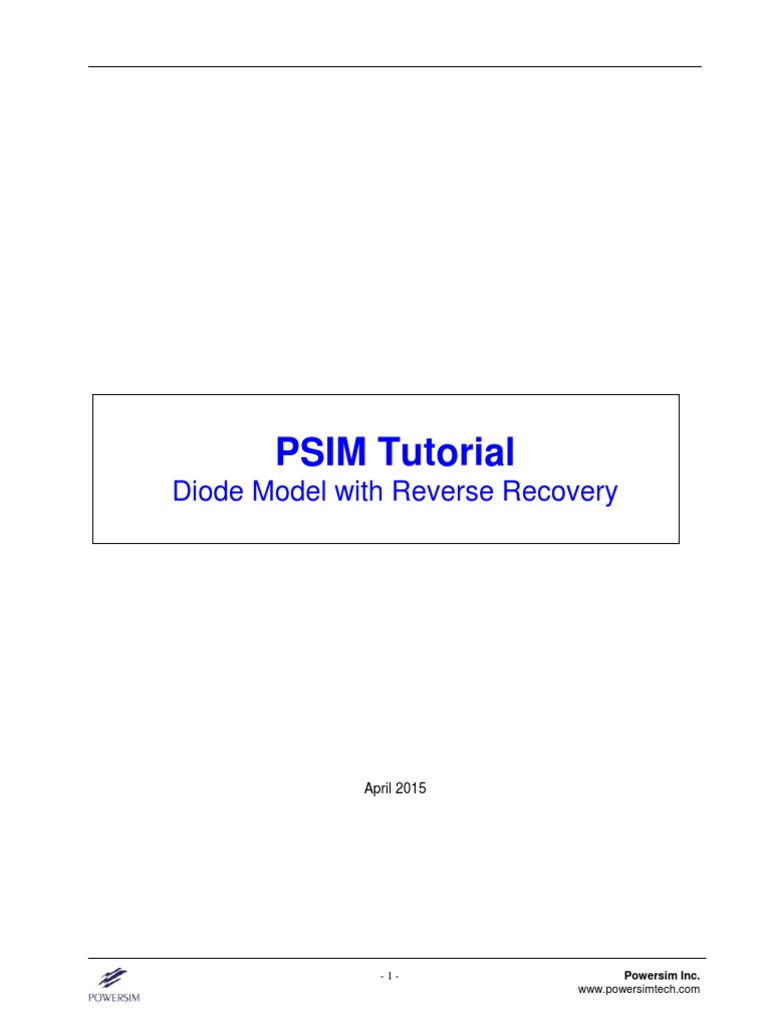 Tutorial - Diode Model With Reverse Recovery | PDF | Diode | Capacitor