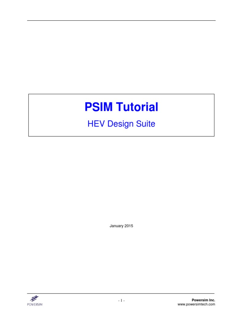 HEV Design Suite Tutorial Guide | PDF | Control Theory | Direct Current