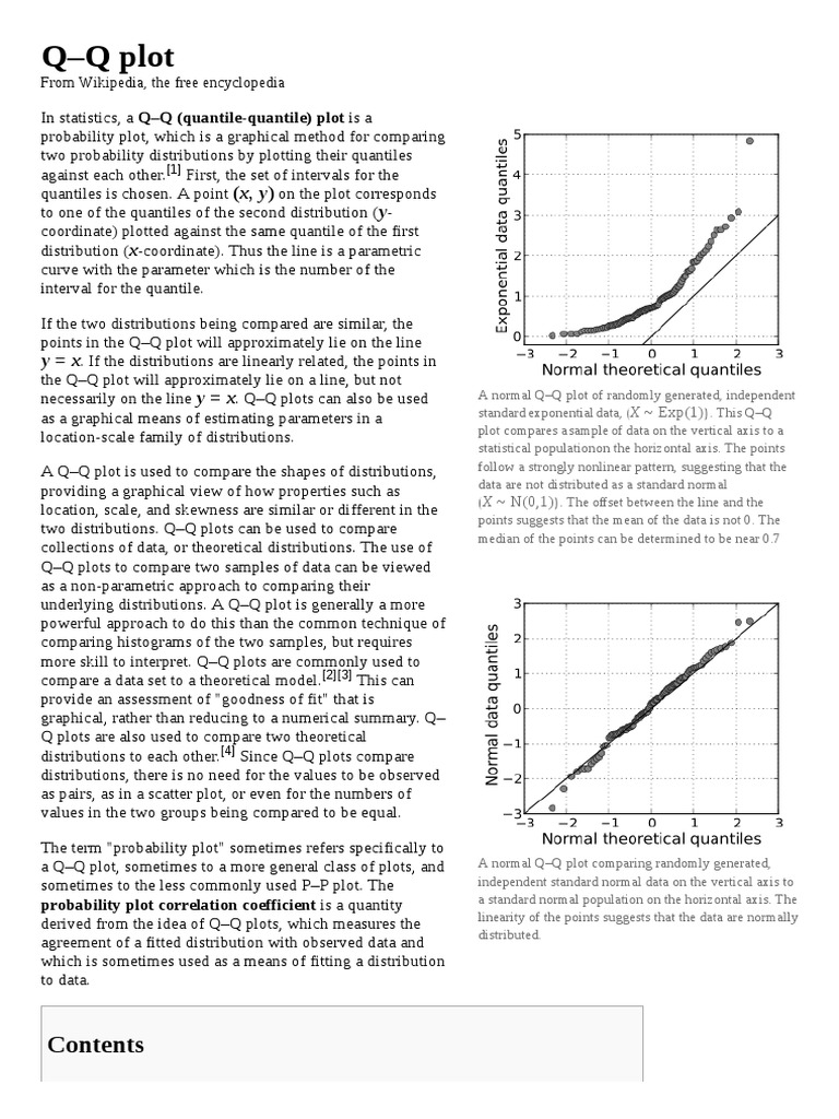 Q-Q Plot: From Wikipedia, The Free Encyclopedia | PDF | Conceptual ...
