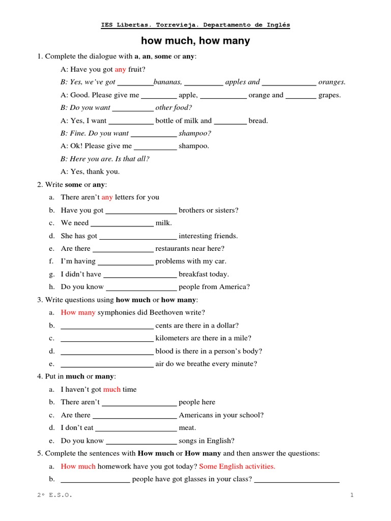 How Much, Many PDF | PDF