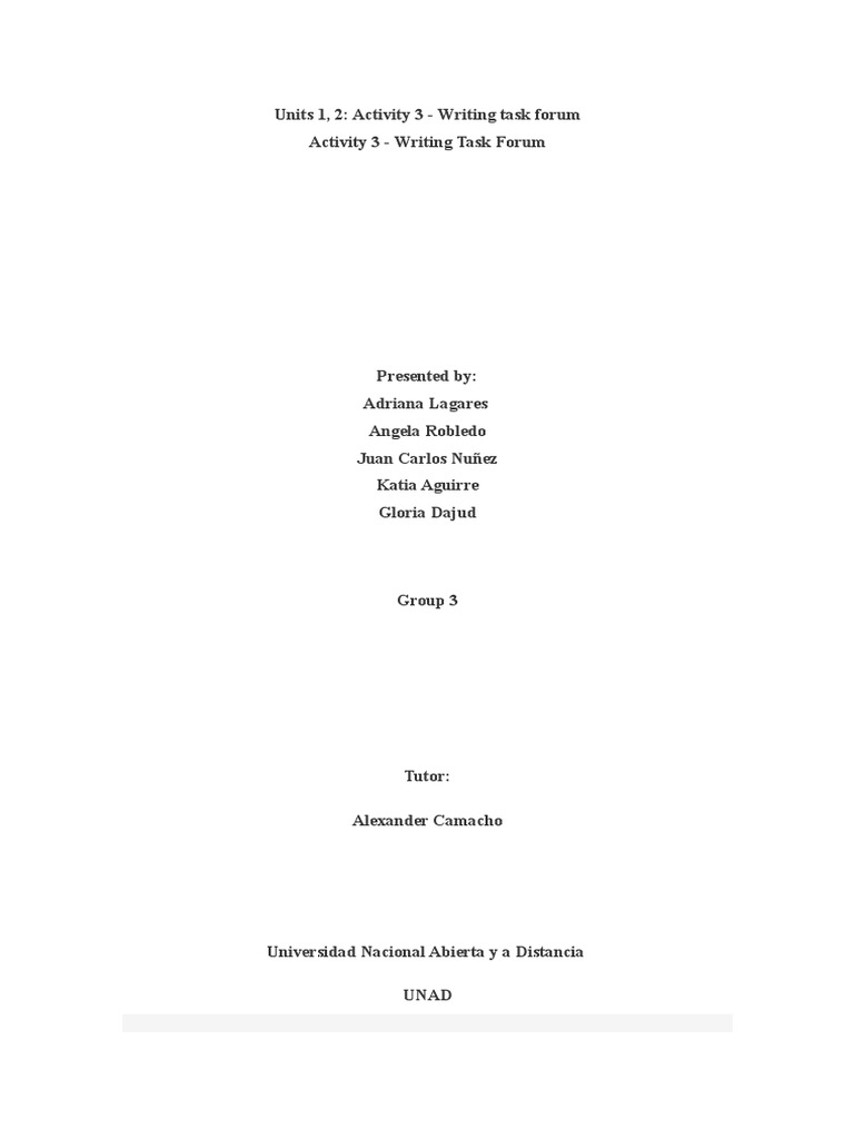 UNAD Student Writing Forum | PDF | Question | Verb