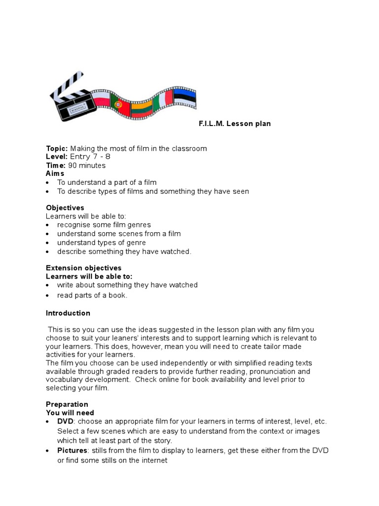 LP Using Film | PDF | Vocabulary | Lesson Plan