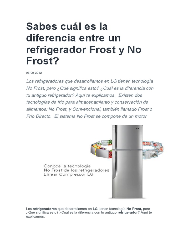 Refrigerador Frost y No Frost | PDF