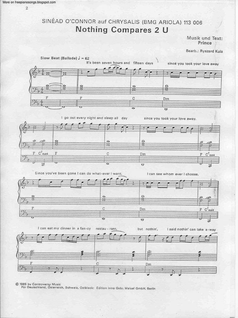 Sinead O Connor - Nothing Compares 2 U PDF | PDF