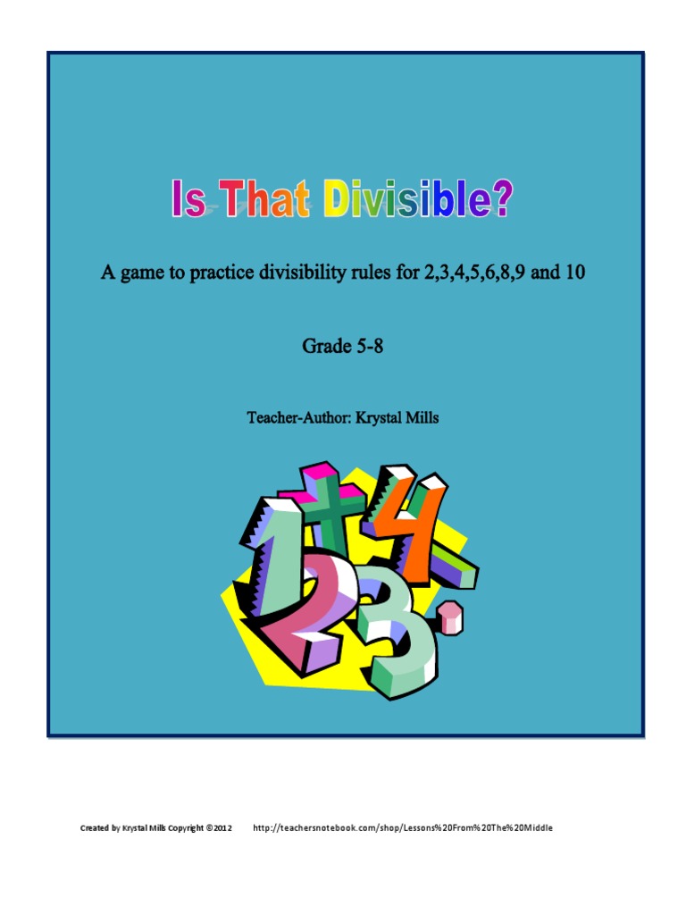 GAME Is That Divisible PDF | PDF | Leisure