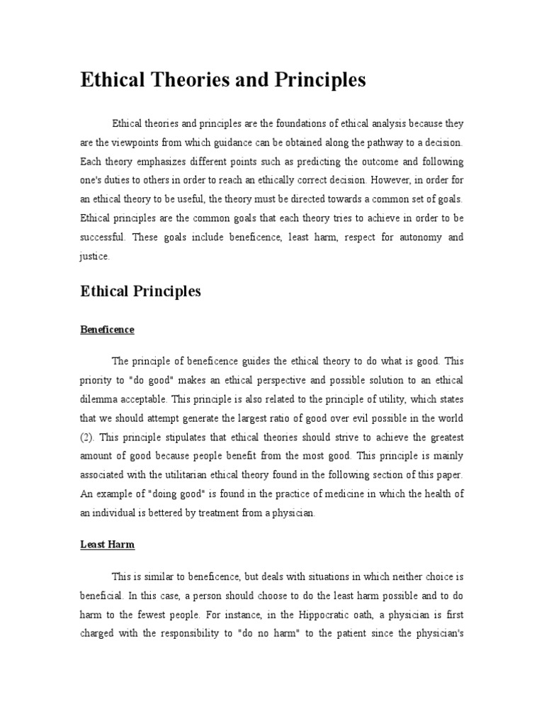 Ethical Theories and Principles | Download Free PDF | Morality ...