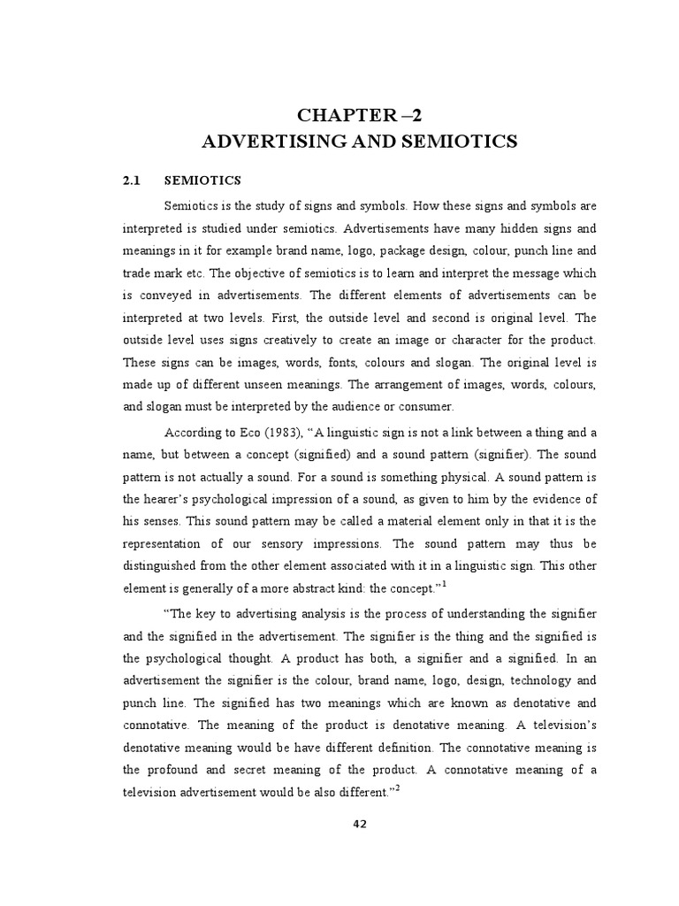 Chapter - 2 Advertising and Semiotics | PDF | Semiotics | Communication