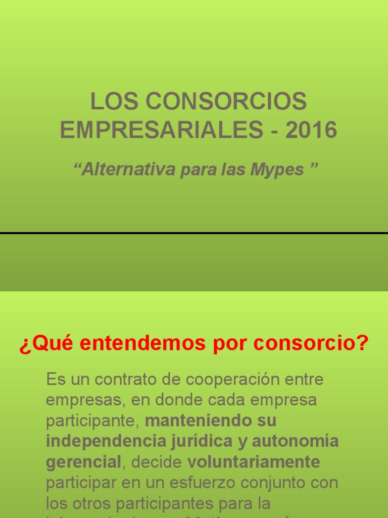 Consorcios Empresariales: Guía para Mypes | PDF | Pequeñas y medianas ...