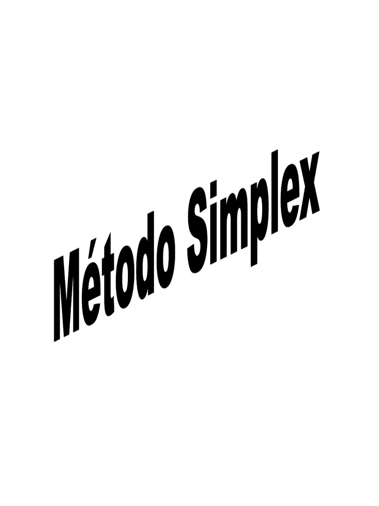 Método Simplex | PDF | Programación lineal | Matemáticas De La Computación