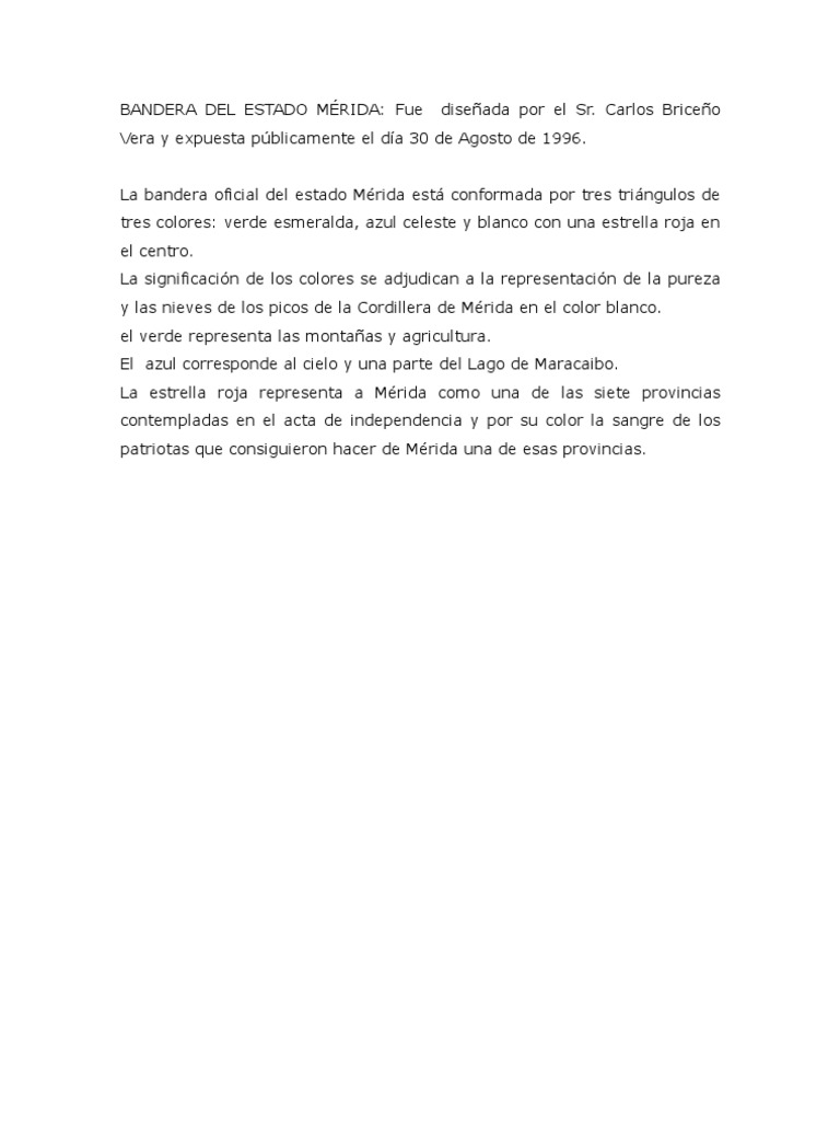Historia y significado de la bandera de Mérida | PDF | Historia