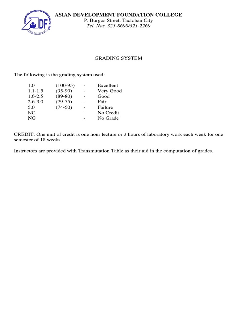 Grading System | PDF | Educational Assessment | Students